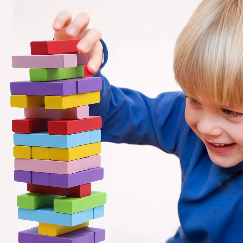 Custom Rainbow Wooden Stacking Building Blocks - Educational Toy