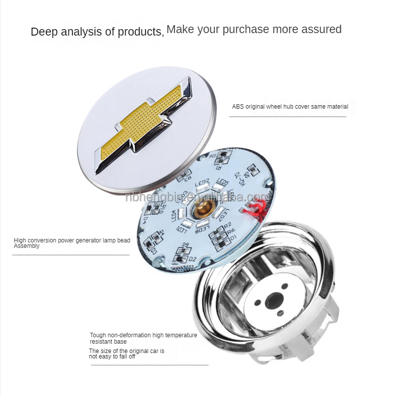 Car Wheel Logo Light Hub Center Caps Cover Modificat Led Illuminated ...