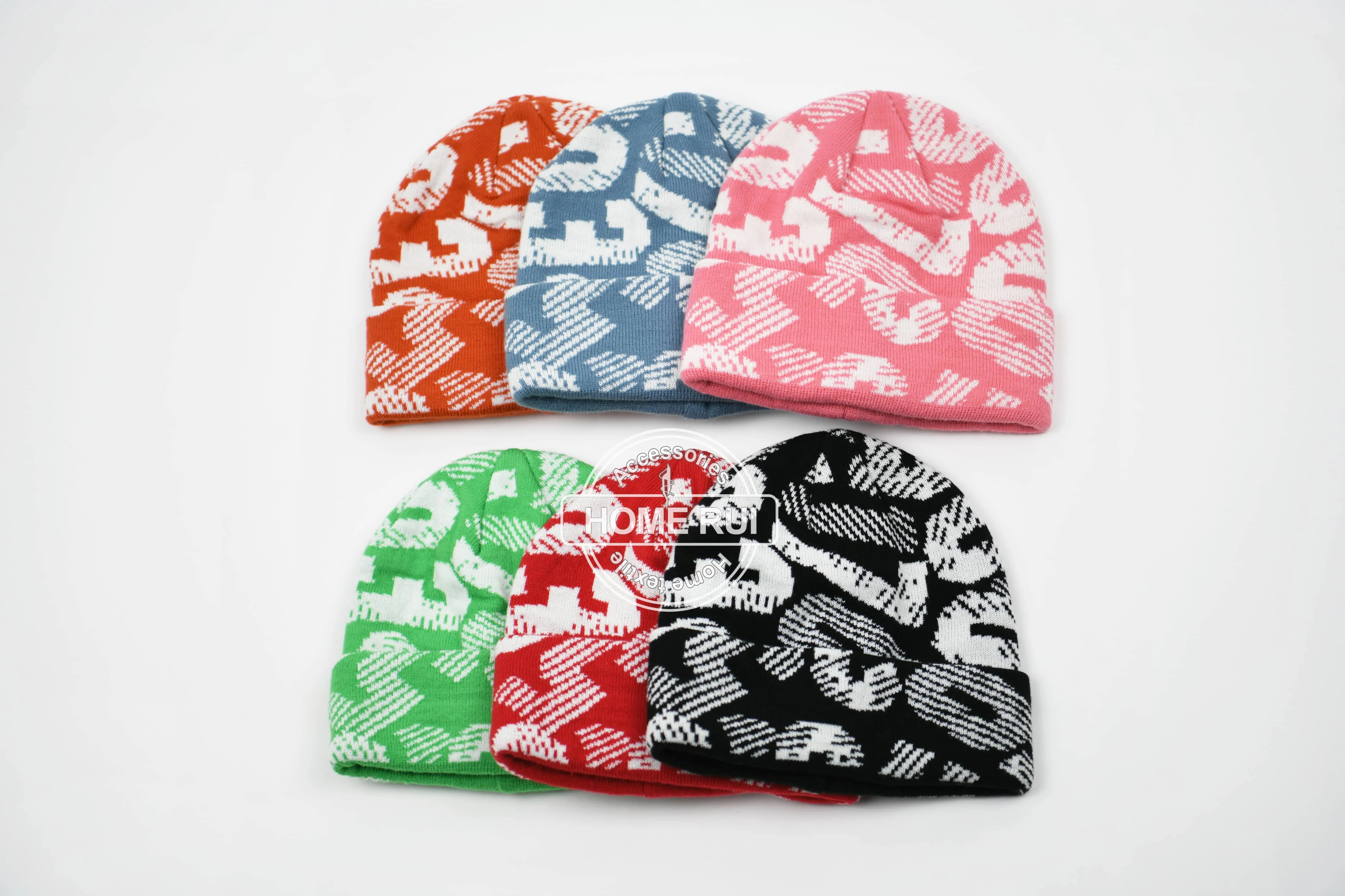 2023 Designer Y2k Jacquard All Over Print Warm Winter Hats Letter ...