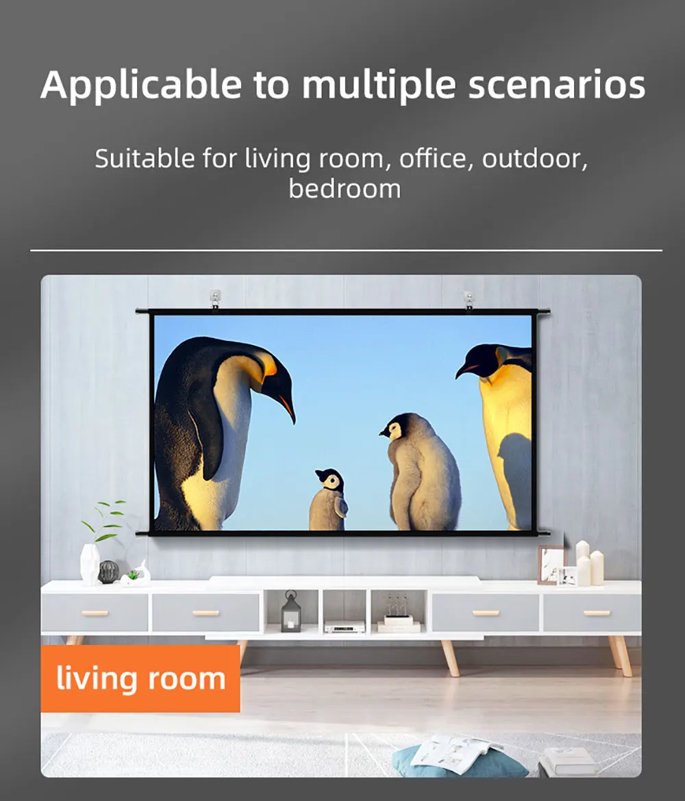 84inch 16:9 4K Wall Mounted ALR Projector Screen - Lejiada