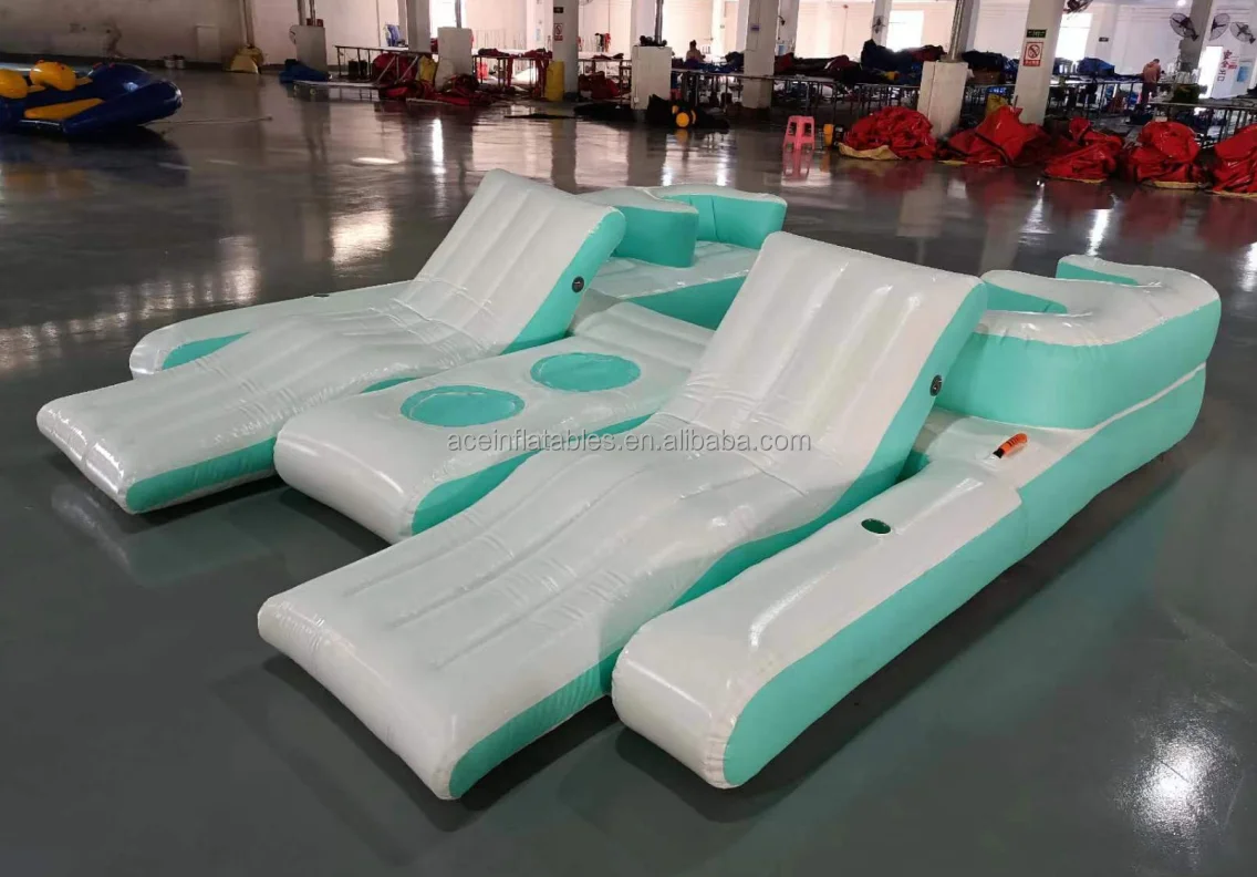 Hot Sale Custom Size 6 Person Inflatable Sofa Lake & River Seated Dock ...
