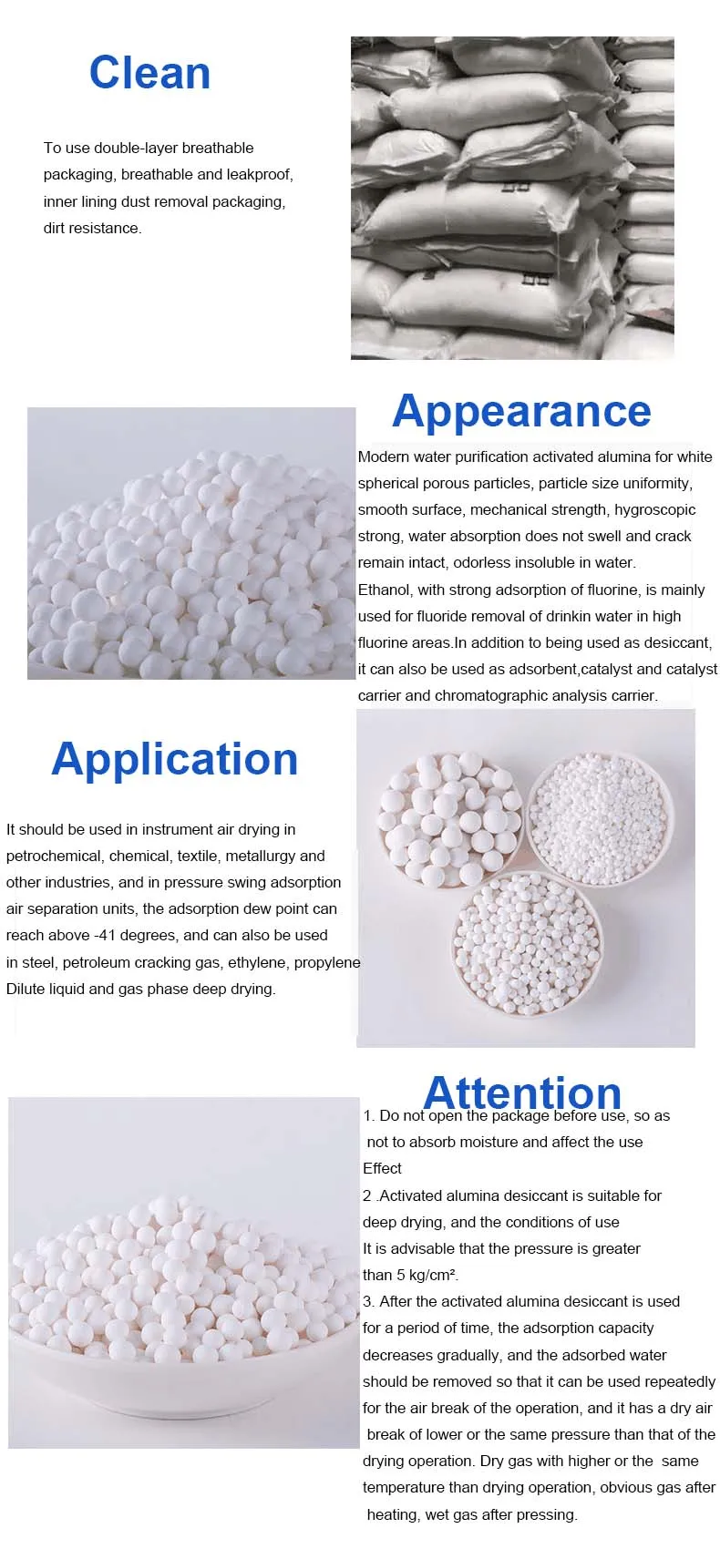 3-5mm White Adsorbent Activated Alumina Ball For Water Absorption For ...