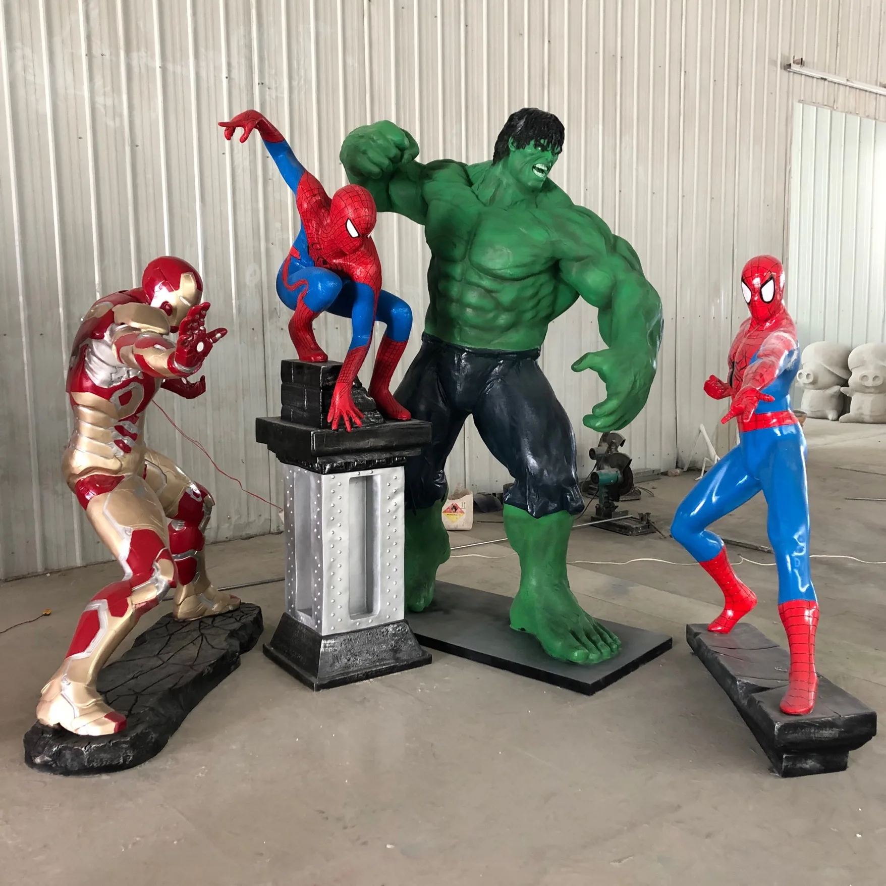 Custom Life Size Cartoon Glass Fiber Statue Resin Sculpture Home ...