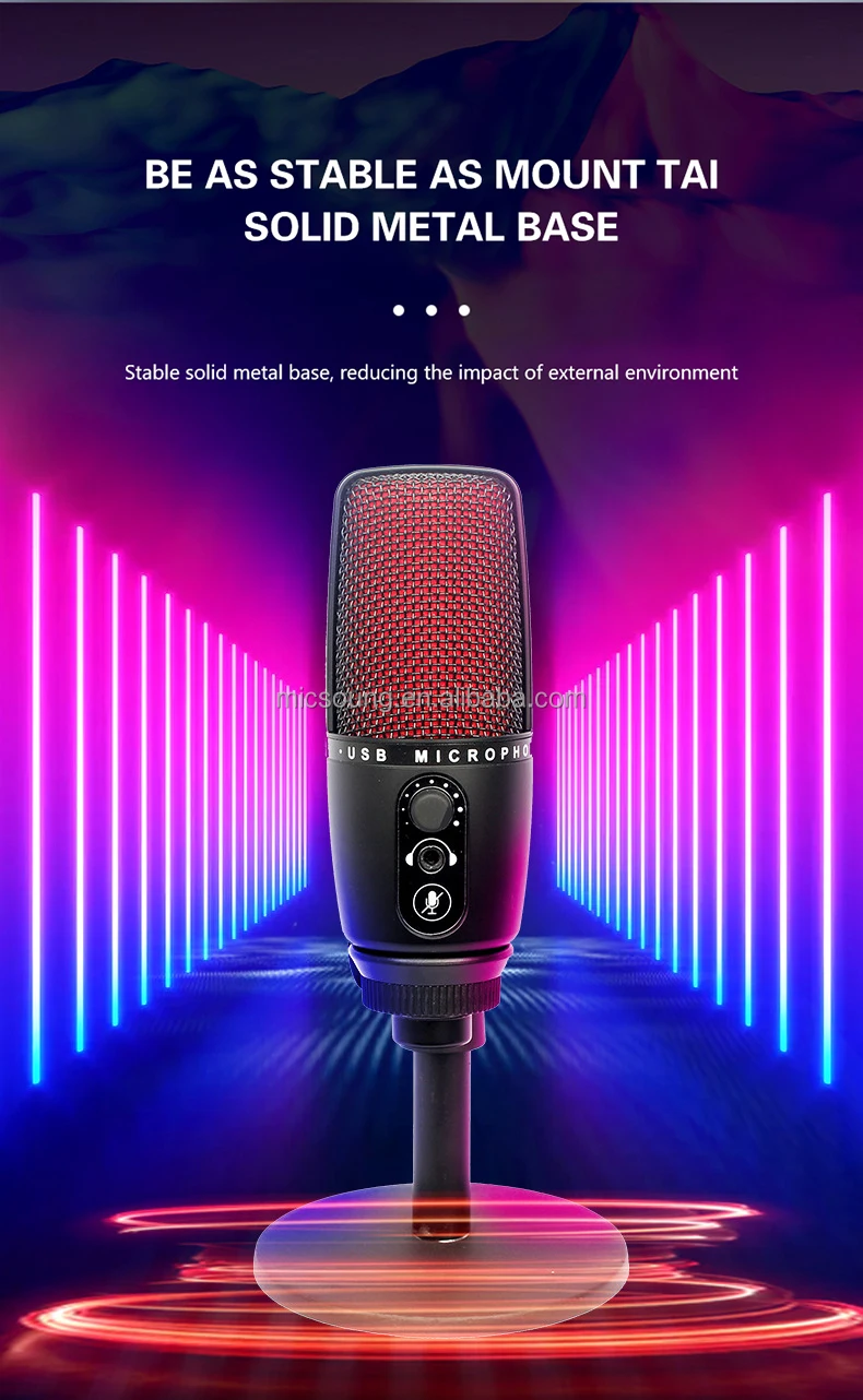 Clcm-me3 Usb Condenser Microphone Rgb Dazzling Noise Reduction ...
