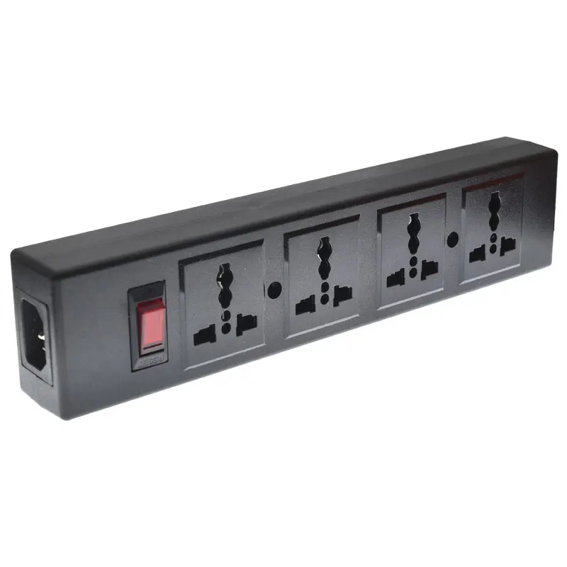 Universal Multi Plug Sockets 4 Outlet Power Strip Individual Switch Red ...