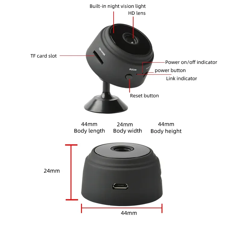 A9 Wireless Mini WiFi Battery IP Camera - 1080P Night Vision Security ...