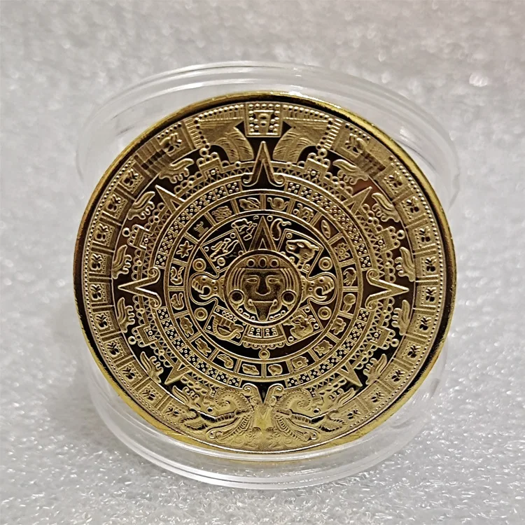 Mayan Commemorative Pyramid Sundial Gold Silver Coins