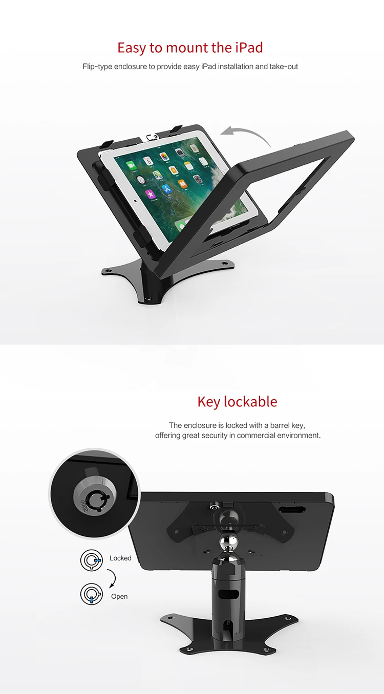 Commercial Use Secure Full 360 Degree Rotatable Tablet Stand For Ipad ...