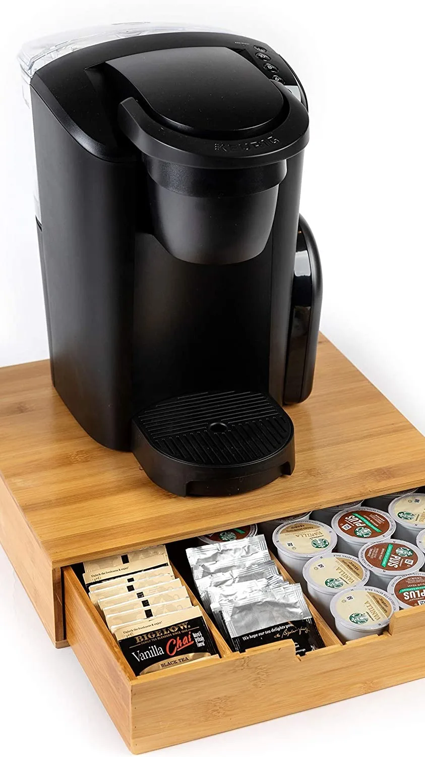 Acacia Wood Coffee Storage Drawer Classic Style 1l Rectangle Container ...