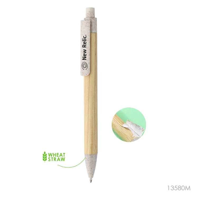 BambooTexture Press Paper Tube Pen Kraft Paper Tube Wheat Straw ...