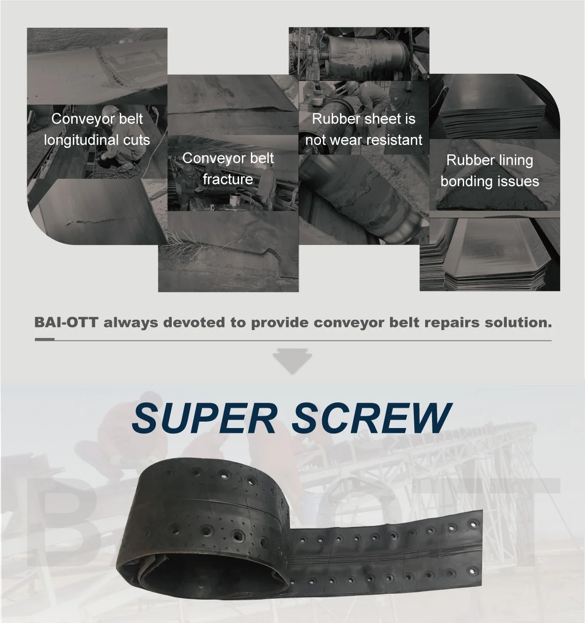 Conveyor Belt Lacing Seamless Mechanical Joint Super Screw - Buy ...