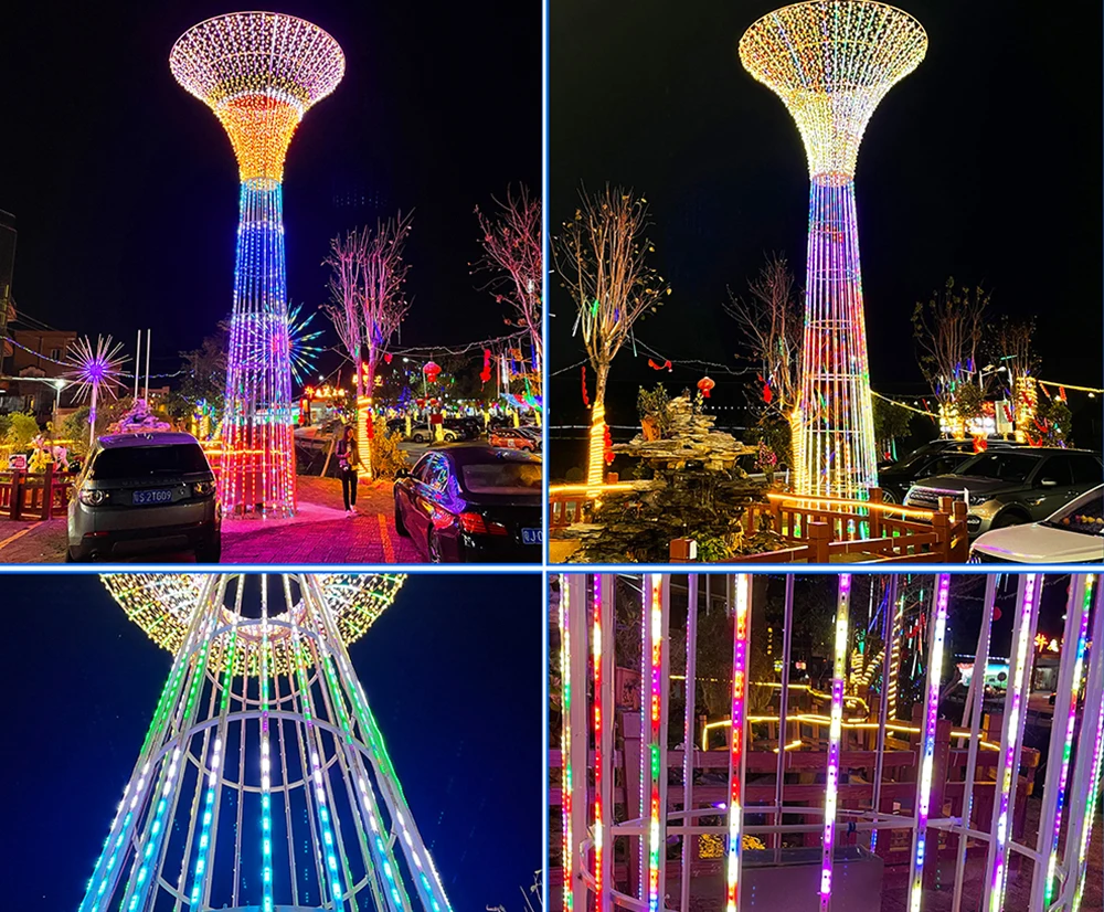 Glamor Metal Illuminated Tower LED Sculpture for Christmas