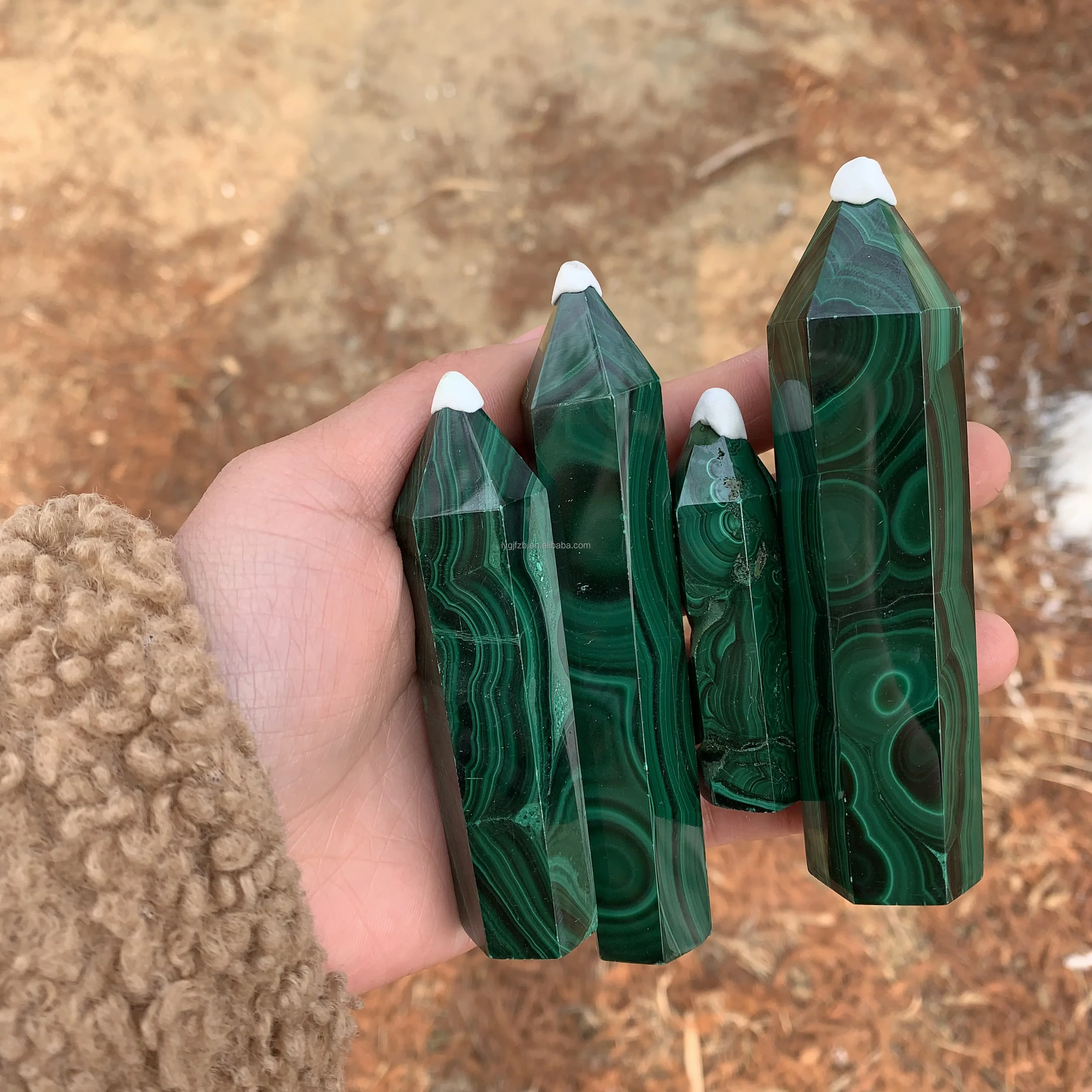Natural Big Size Malachite Tower Rock Crystals Healing Wand Malachite ...