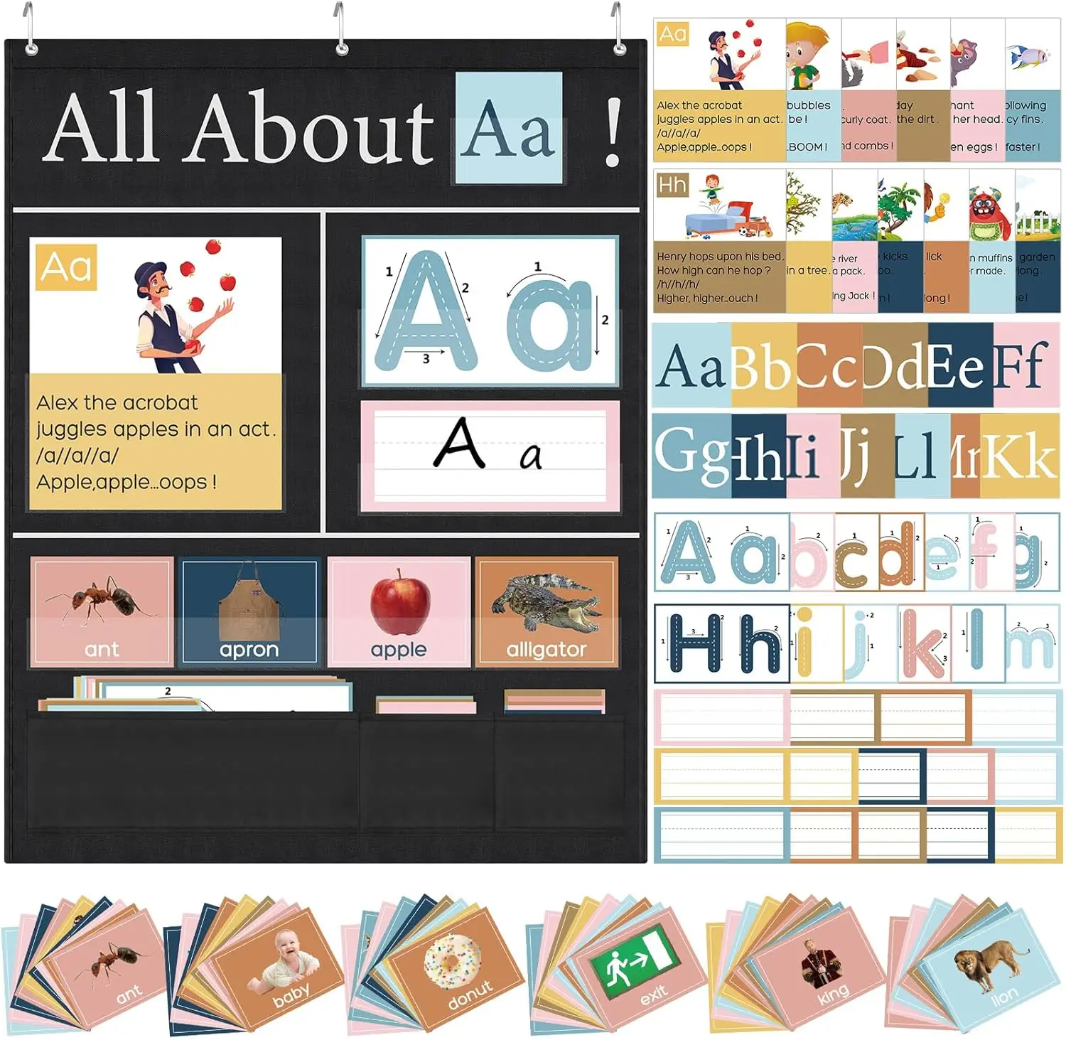 Letter Pocket Chart Letter of the Day Chart ABC Card Alphabet ...