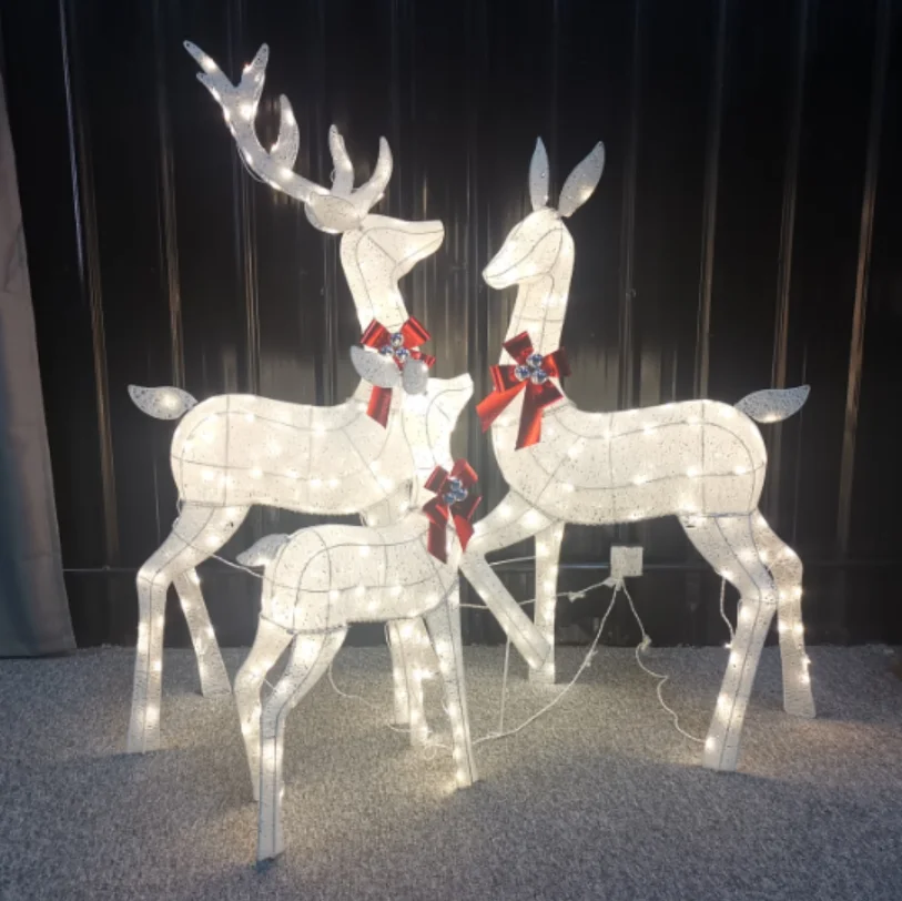LED Lighted Holiday 3D Deer Family - Perfect Christmas Decor