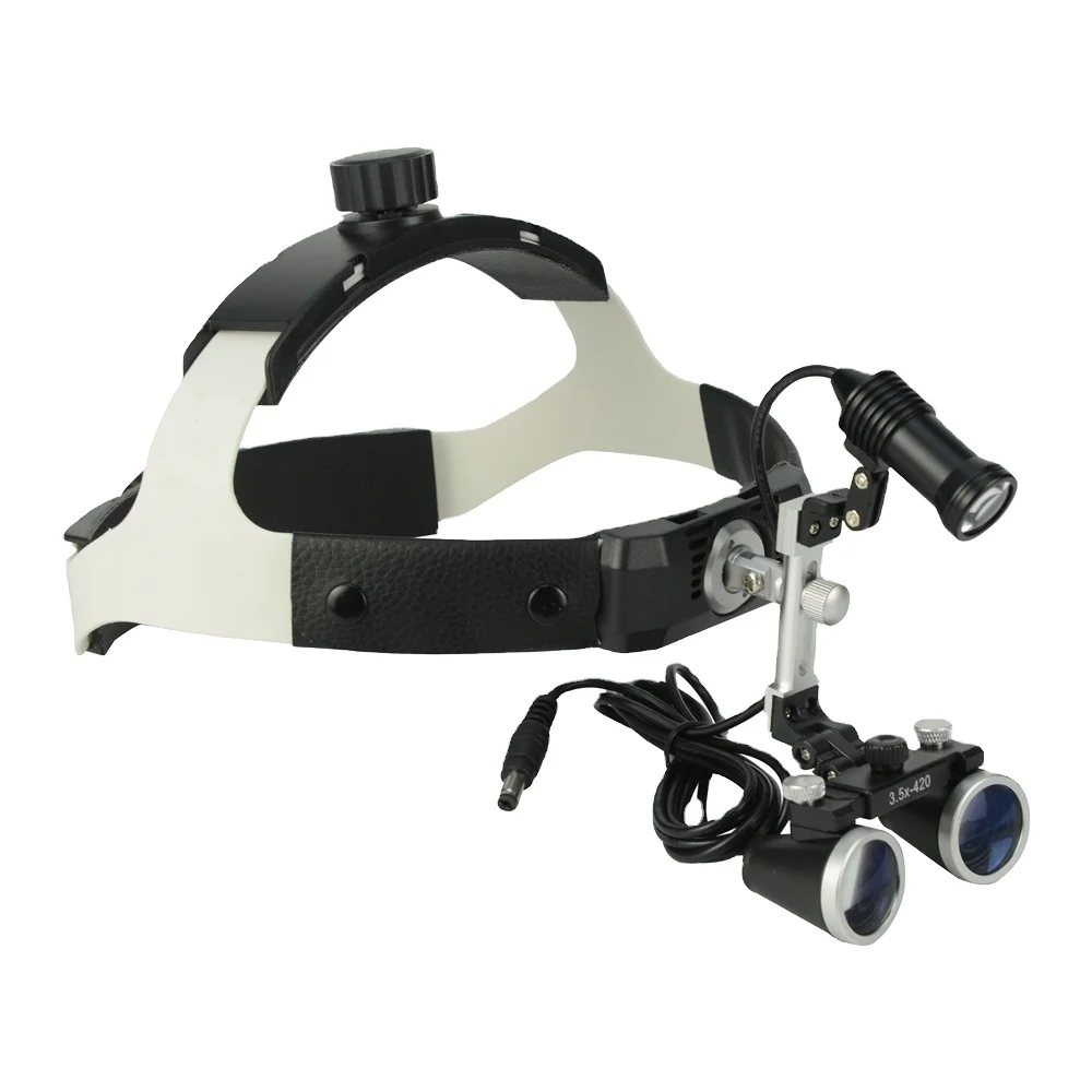 Headband Dental Loupes with LED Headlight / Surgical Binocular Loupes ...