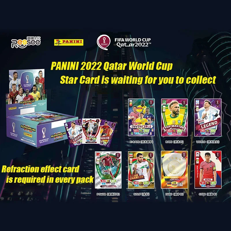 Panini 2022 Fifas Qatar Messi Neymar Football Star Stickers