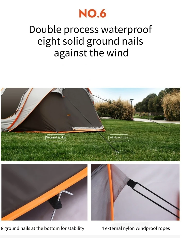 4 Person Portable Foldable Automatic Family Camping Tent Pop up Instant ...