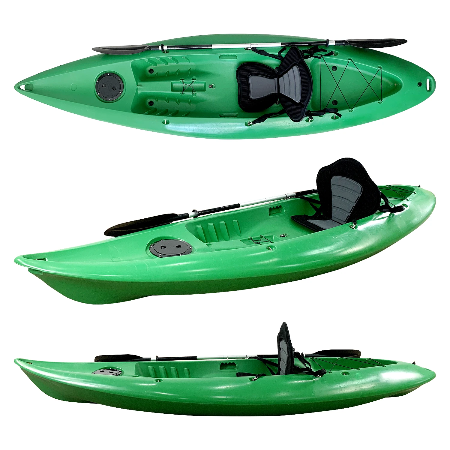 10ft Plastic Canoe - Single Kayak for Lake & River Fishing