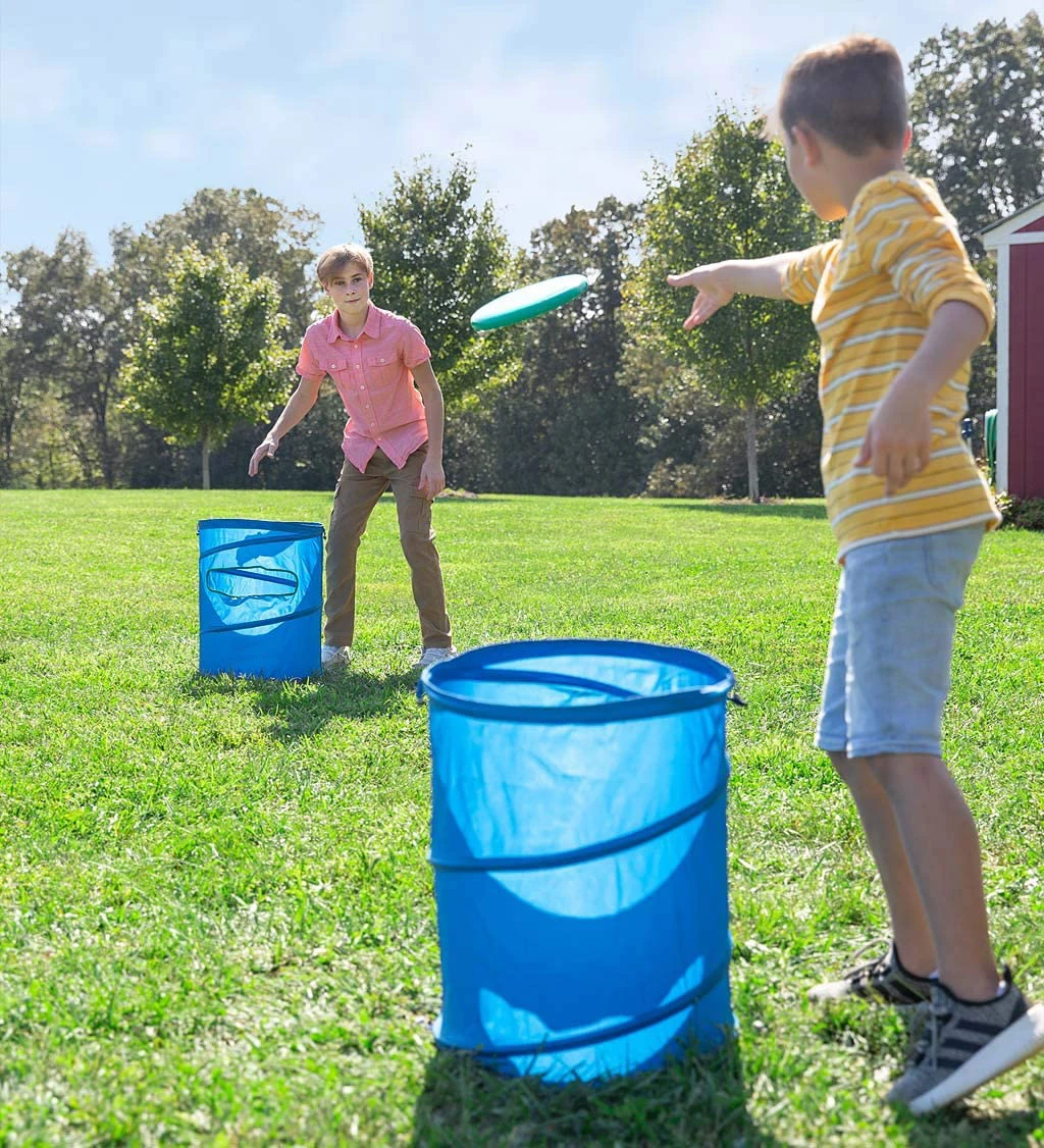 Flying Saucer Folding Disc Toss Frisby Dunk Game Set