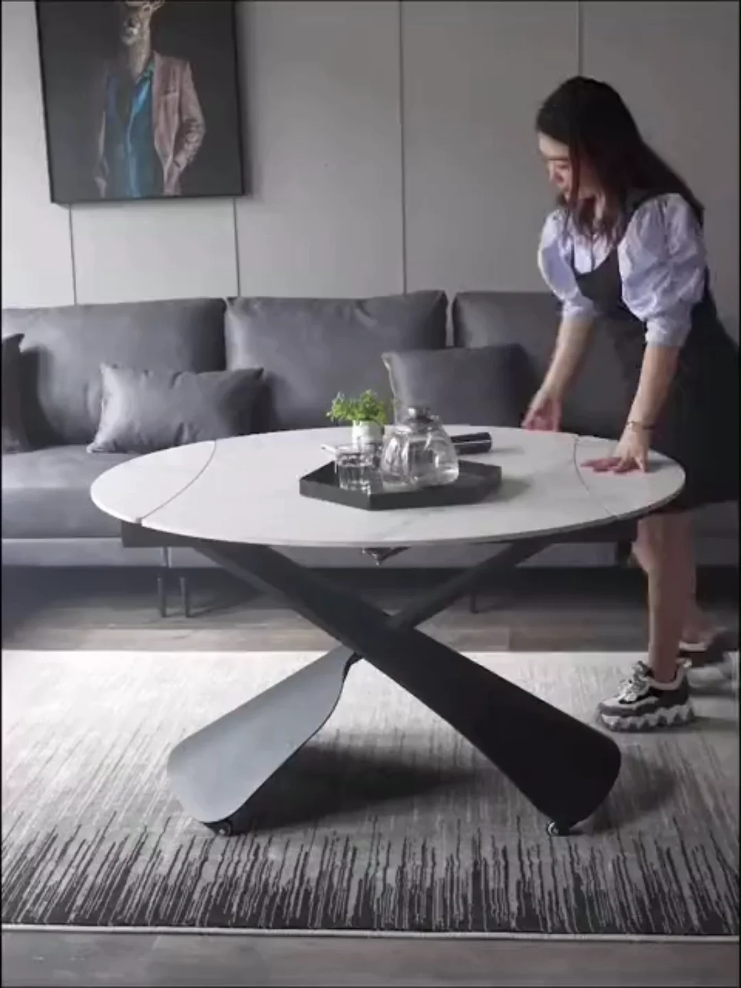 Italian Sintered Stone Adjustable Height Functional Coffee Table ...