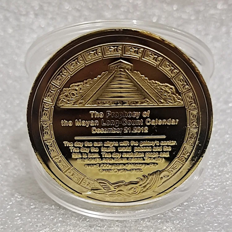 Mayan Commemorative Pyramid Sundial Gold Silver Coins