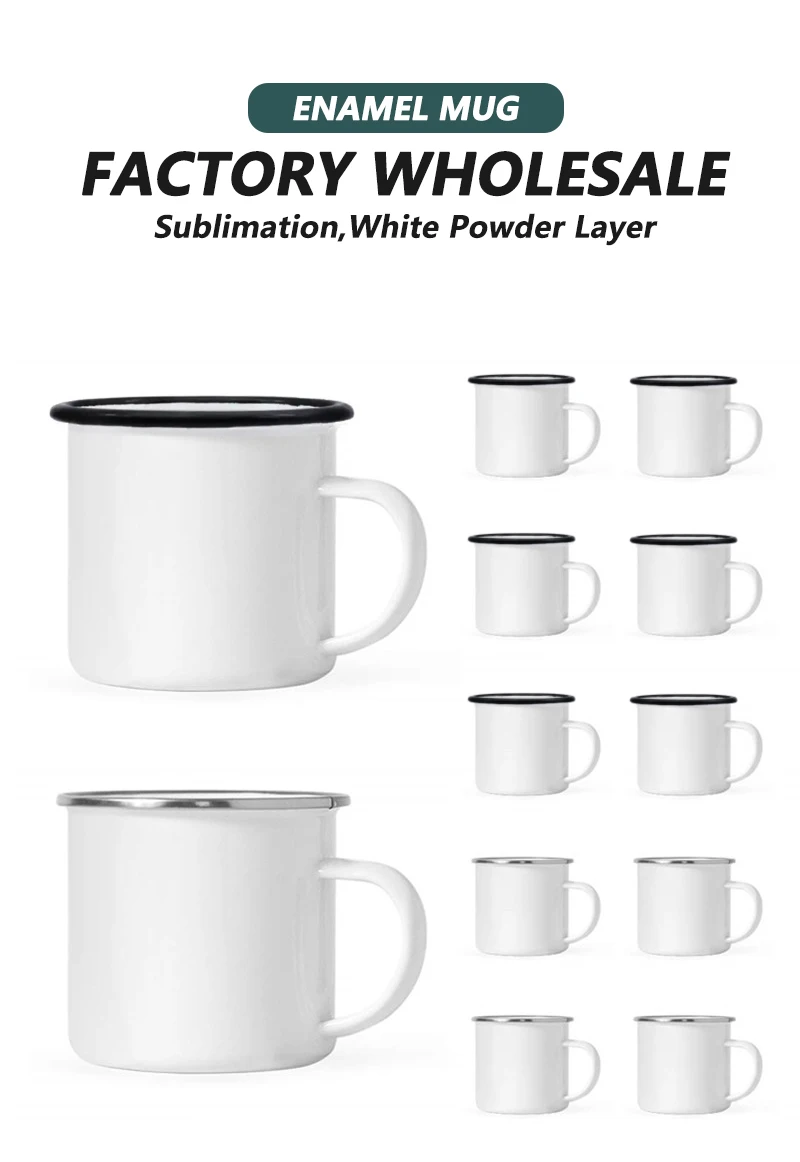 Wholesale 12oz Enamel Mugs - Perfect for Camping & Travel