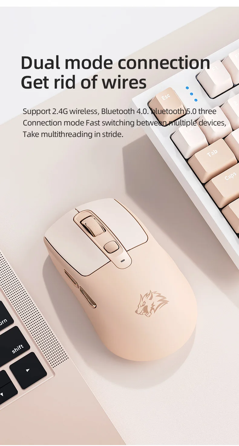 Free Wolf A3 Wireless BT Dual Mode Rechargeable Mouse – Ergonomic 6 ...