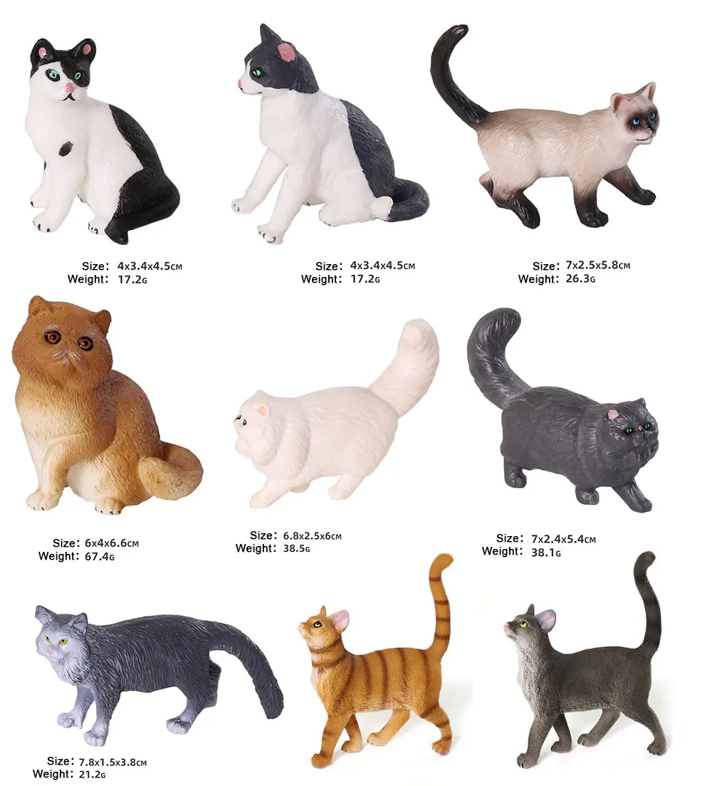 Small Cat Model High Simulation PVC Toy Plastic Min Cat Figure