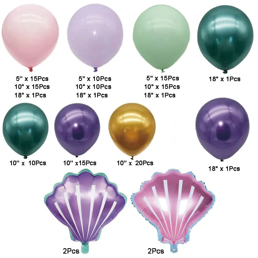 Foil Balloons Helium Ocean Sea Shells For Baby Shower Birthday Wedding ...