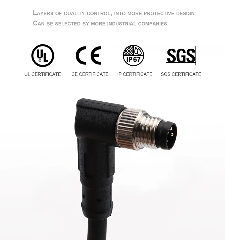 Factory M8 Straight Female Overmolded Plug Without Shield 3 4 5 6 8 Pin ...