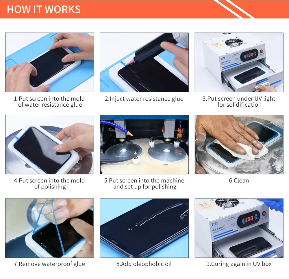 Cellphones Glass Repair Polishing Machine Scratch Removal Mobile Phone Screen Polish Machine ...