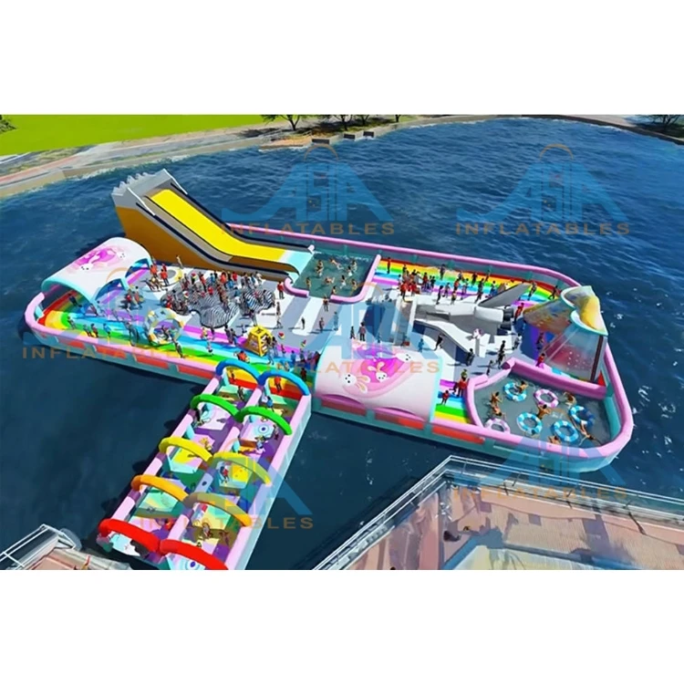 Big Inflatable Floating Island Water Park Inflatable Aqua Park Kids N ...