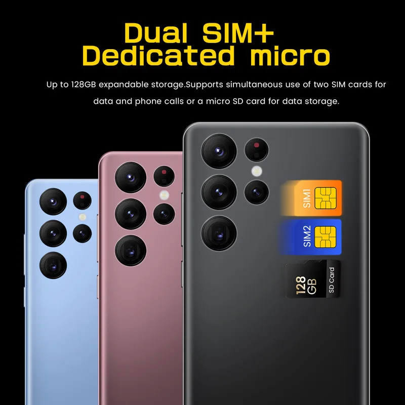Dual Sim Low Price Mtk6889 S22 Plus Cellular Smart Phone 5g Mobile ...