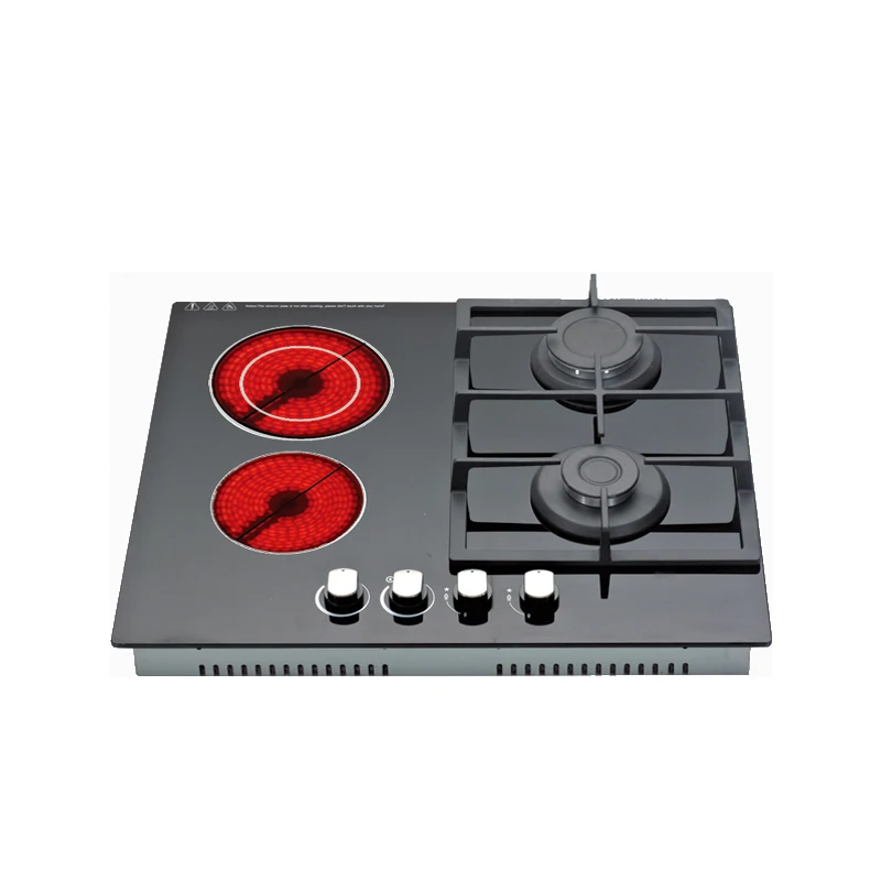 Modern Kitchen Built In 4 Burner Glass Panel Gas And Electric Mixed Hob ...