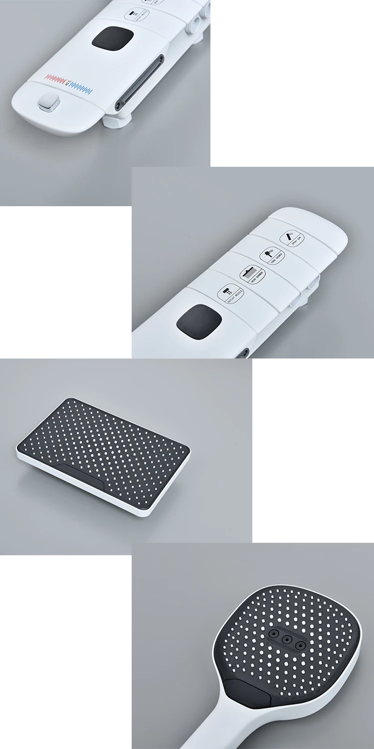 Gun Gray Piano Key Brass Shower System Set - Stylish & Durable