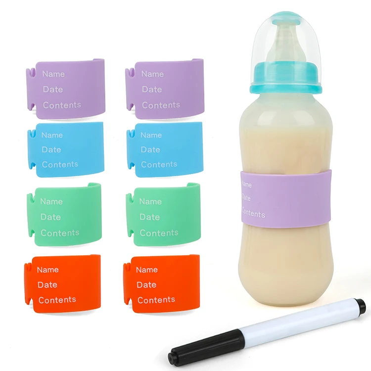 Custom Silicone Baby Bottle Label Reuse Baby Bottle Labels Water Bottle ...
