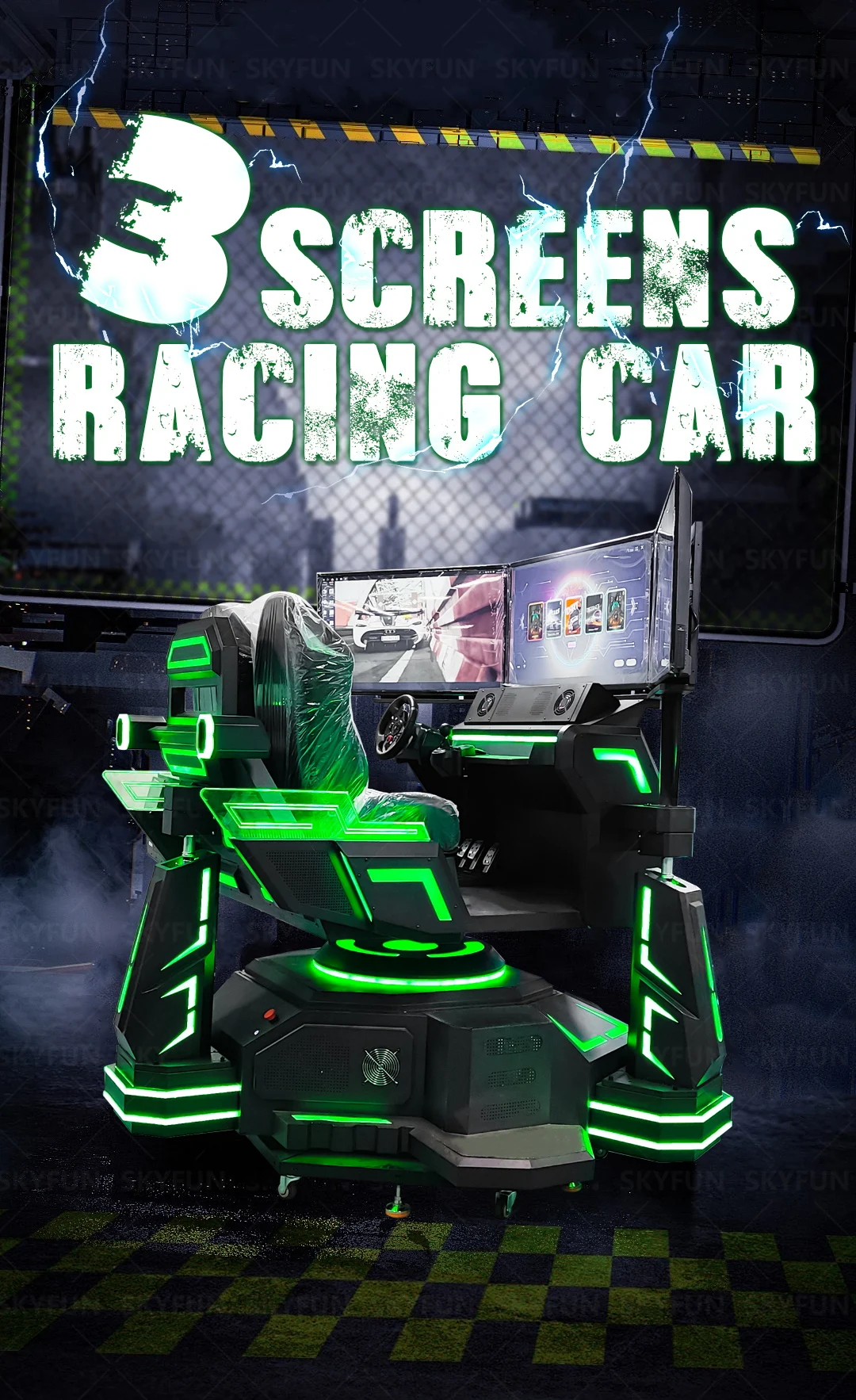 3 Dof 3 Screens Racing Car Simulator - Dynamic Motion Drive