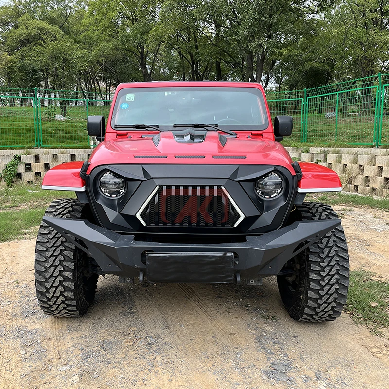 JL Grill to Jk Front Shark Grille Angry Grill for Jeep Wrangler JK 2007 ...