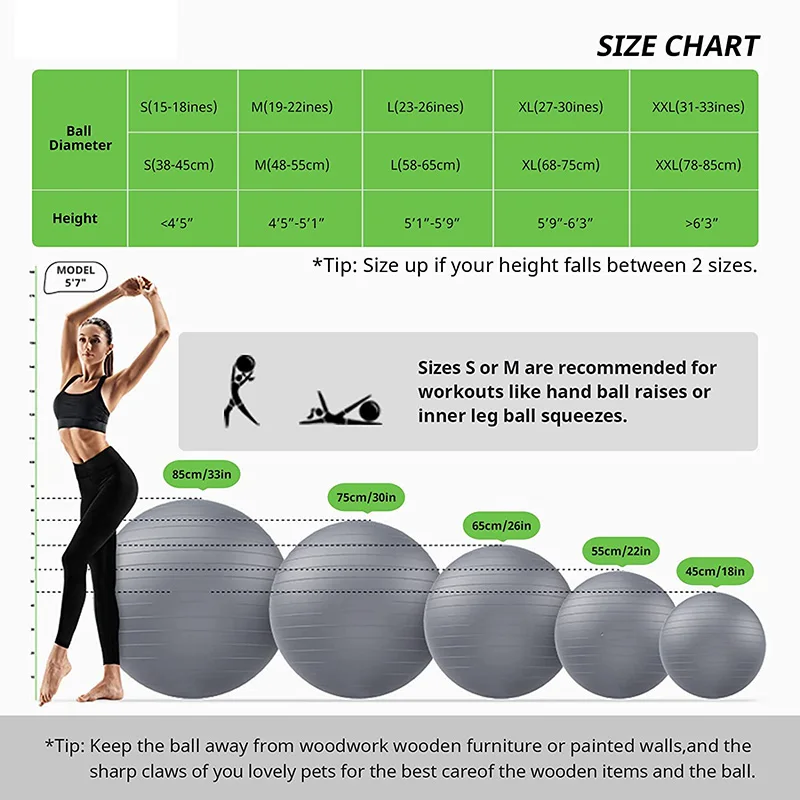 Heavy-Duty Inflatable Yoga Ball for Pregnancy Anti-Slip Birthing Ball ...