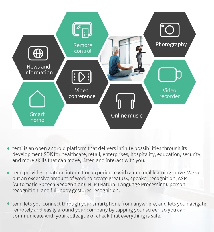 TEMI V3 Office Robot - Smart Guiding & Video Call Control