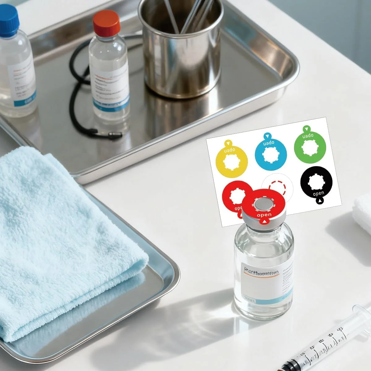 Laboratory Vial Glassware Sealing Labels Circle Vial Cap Leak-Proof ...