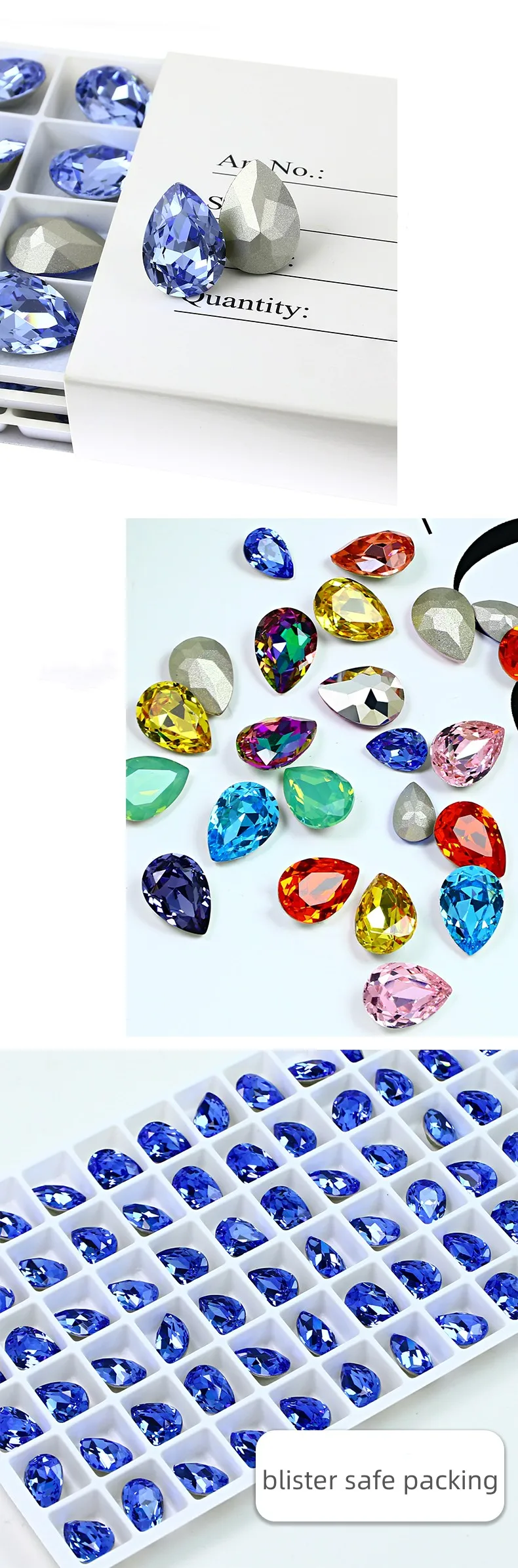 Wholesale Tear Drop Crystal Rhinestone Beads Jewelry Making Glass ...