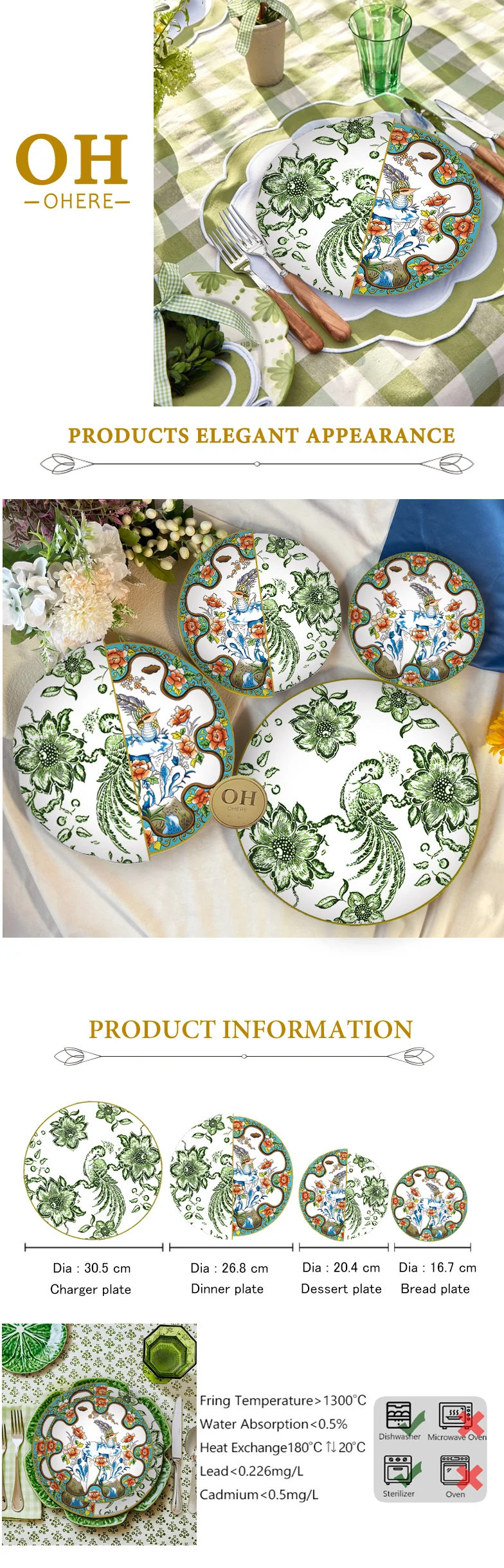 New Design Country Style Phoenix Plate Set Dinnerware Creative ...