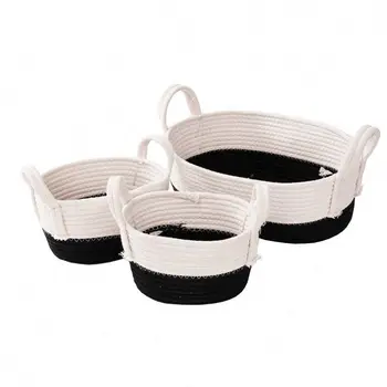 Extra Large Cotton Rope Basket With Handles,Natural Woven Storage ...