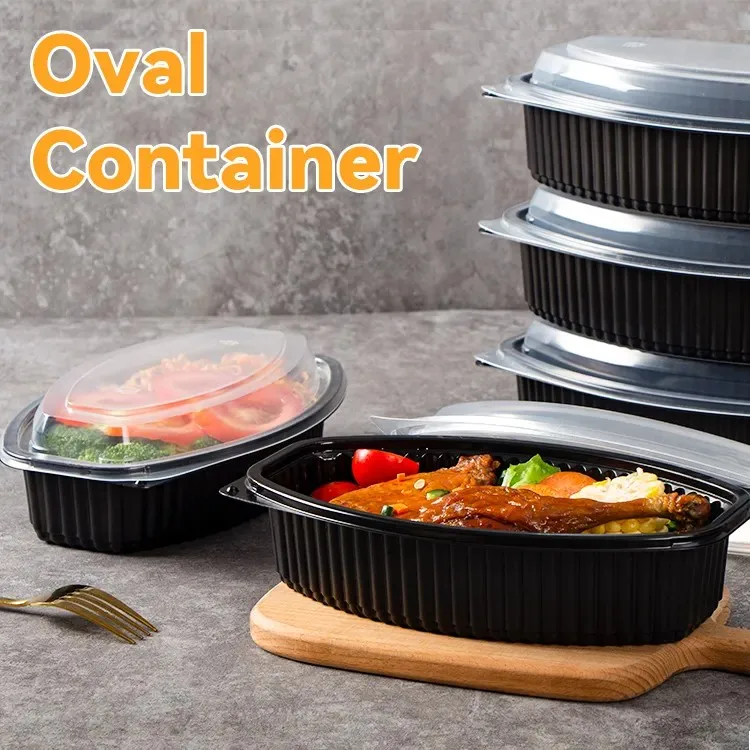 Custom 500ml 650ml 750ml 1000ml Rectangle Clear Transparent Pp Disposable Plastic Lunch Box Food ...