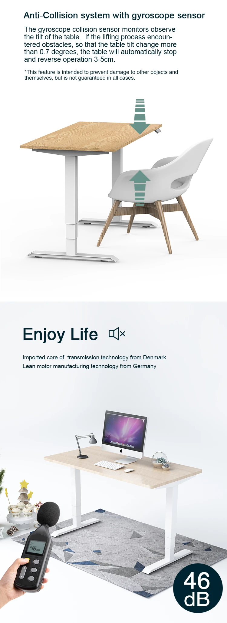 Modern Ergonomic Office Furniture Executive Tables Dual Motor Stand Up ...