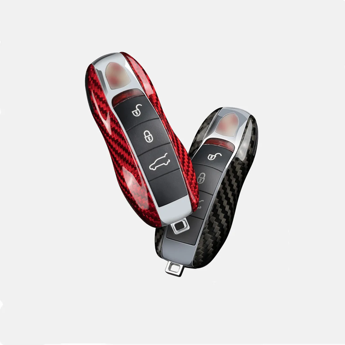 T-carbon Carbon Fiber Car Key Case For Porsche Macan Key Covers Fashion ...