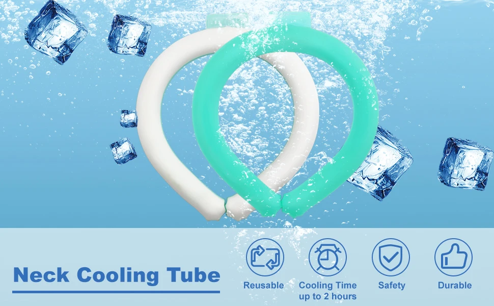 Reusable Automatic Ice Cooling Neck Wrap Portable Cooler Neck Ring Cold ...