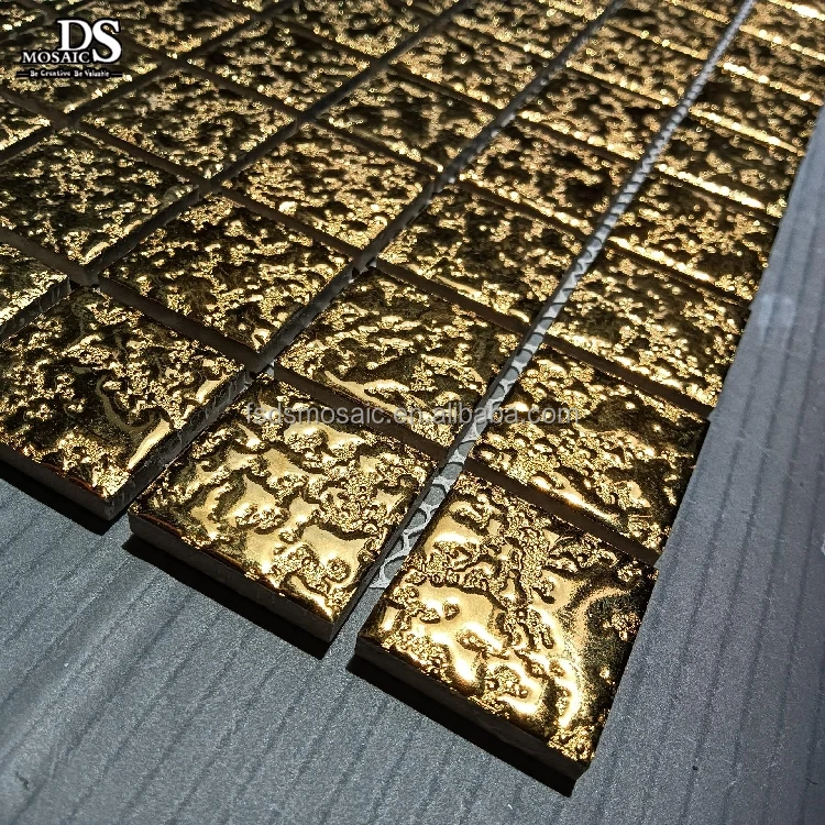 Golden Ceramic Mosaic Tiles - Luxury Hotel & Bathroom Decor